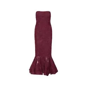 ROTATE BY BIRGER CHRISTENSEN ROTATE Strapless Floral Design Maxi Dress Red