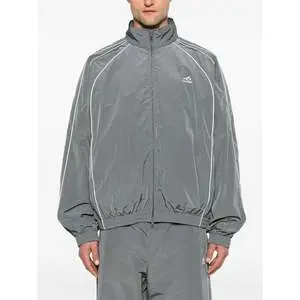 Balenciaga Grey Cotton And Polyamide Zip-up Jacket - Gray
