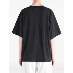 Balenciaga Washed Effect Graphic Print Cotton T-shirt