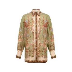 Zimmermann Floral Print Silk Shirt - Green