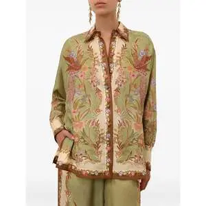 Zimmermann Floral Print Silk Shirt - Green
