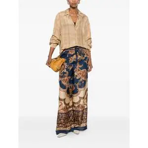Zimmermann Floral Print Silk Palazzo Pants - Blue