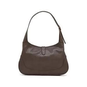 Gucci Leather Shoulder Bag With Gold-tone Hardware - Brown