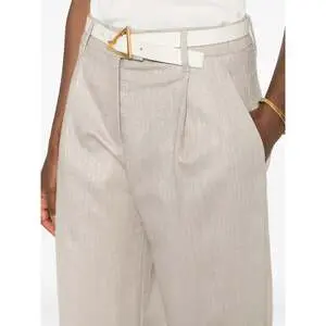 Brunello Cucinelli Palazzo Pants With Shimmer Effect - Cream