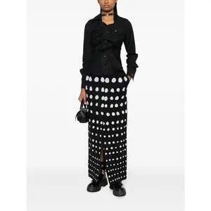 VIVIENNE WESTWOOD Cotton Ruched Bodice Asymmetric Design Shirt - Black