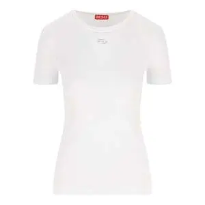 DIESEL® Ribbed Logo Detail T-shirt - White