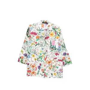 Gucci Flora Print Silk Shirt - White