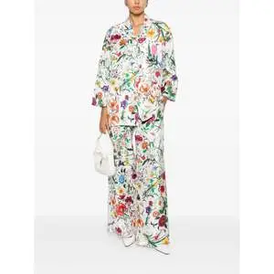Gucci Flora Print Silk Shirt - White