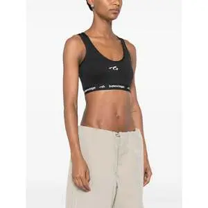 Balenciaga Cropped Logo Racerback Sports Bra