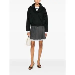 SELF-PORTRAIT Pleated Wool Blend Skirt With Lace Trim
