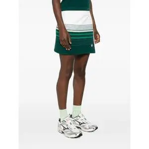 Casablanca Striped Terry Cloth Asymmetric Wrap Skirt
