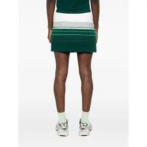 Casablanca Striped Terry Cloth Asymmetric Wrap Skirt