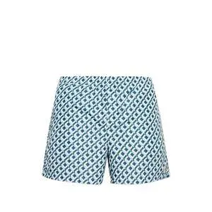 Casablanca Cubist Cc Monogram Print Swim Shorts - White