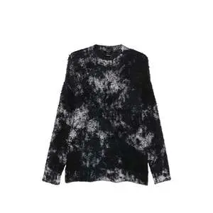 Avant Toi Tie-dye Bouclé Crew Neck Sweater - Blue