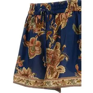 Zimmermann Floral Print Silk Shorts - Blue