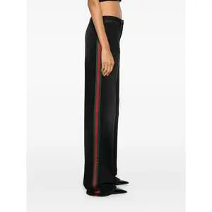 Gucci Denim Wide-leg Jeans With Web Stripe
