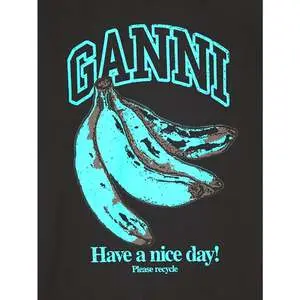 GANNI Graphic Print T-shirt - Gray