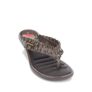 GANNI Slip-on Ruffled Slides With Strawberry Print