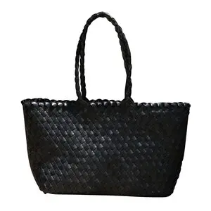 RIMINI Woven Eco Leather Handbag 'amadea - Black