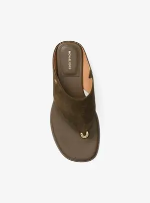 Michael Kors Alster Suede Thong Sandal - Green
