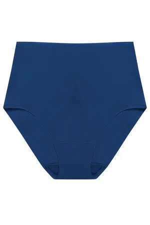 Natori Bliss Bare Cotton High Waist Brief - Blue