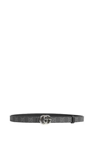 Gucci Reversible Gg Marmont Thin Belt - Black