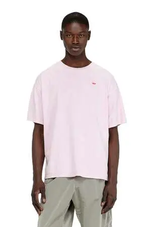 DIESEL® Cotton T-shirt With Treated Effect - Pink
