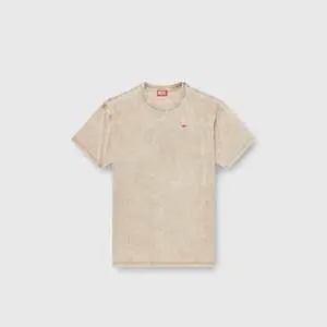 DIESEL® Cotton T-shirt With Treated Effect - Beige