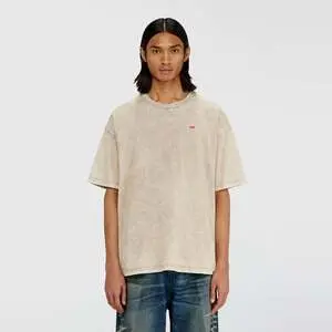 DIESEL® Cotton T-shirt With Treated Effect - Beige
