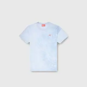 DIESEL® Relaxed T-shirt With Pigment Prints - Blue
