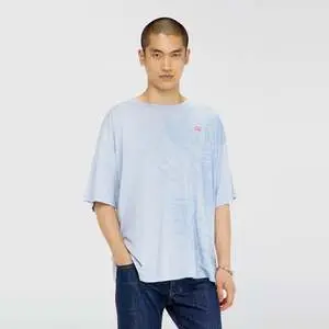 DIESEL® Relaxed T-shirt With Pigment Prints - Blue