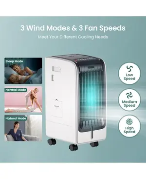 MECALE Portable Evaporative Air Cooler With 6l Tank 3 Speed And 8h Timer