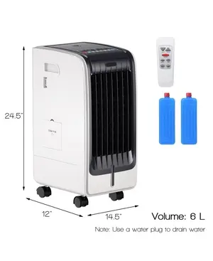 MECALE Portable Evaporative Air Cooler With 6l Tank 3 Speed And 8h Timer