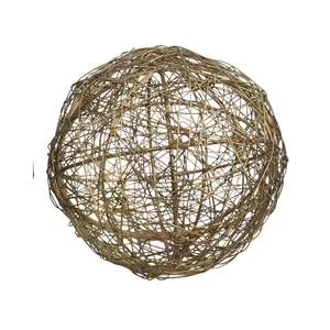 LILA RASA Antique Decorative Wire Ball Large Set Of 2 - Gold