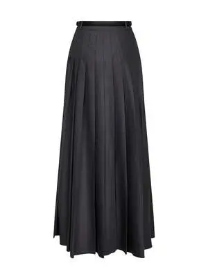 SELF-PORTRAIT Belted Pleated Maxi Skirt