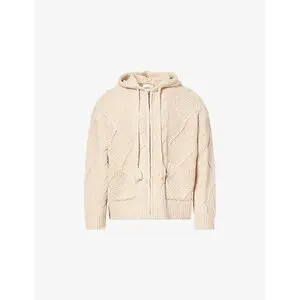 FOUND Zip-up Cable-knit Cotton-blend Hoody