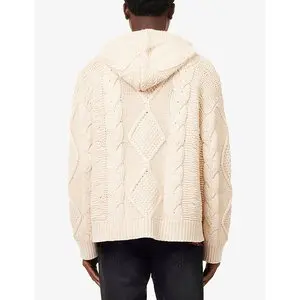 FOUND Zip-up Cable-knit Cotton-blend Hoody