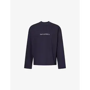 HONOR THE GIFT Don't Overthink It Logo-embroidered Cotton Sweatshirt - Navy