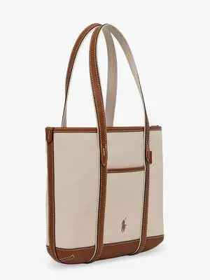 Polo Ralph Lauren Canvas And Leather Shoulder Bag With Embroidered Logo