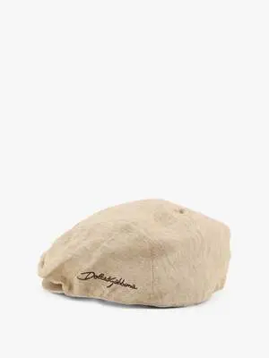 Dolce & Gabbana Linen Hat With Embroidered Logo