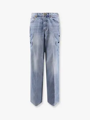 Zimmermann Alchemy Applique Relaxed Flare Denim Jeans - Blue