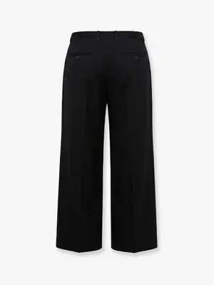TOTEME Single Pleat Wide Leg Cotton Trousers