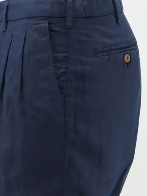 NUGNES 1920 Modern Fit Linen And Cotton Bermuda Shorts