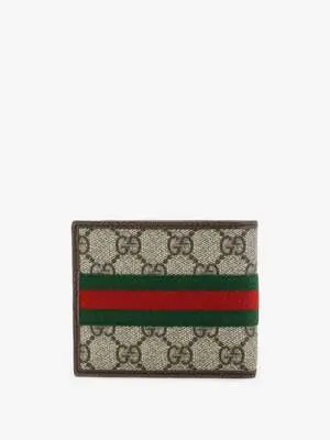 Gucci Coated Canvas Wallet With Gg Motif