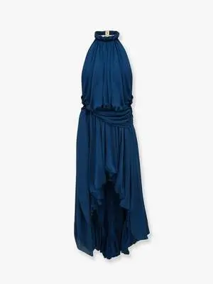 Zimmermann Alchemy Halter Silk Dress - Blue