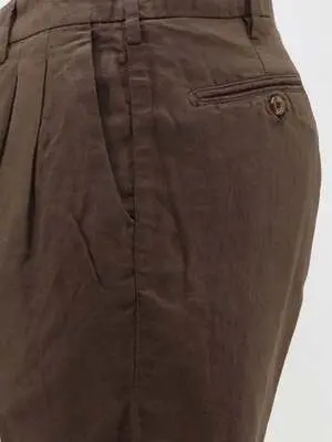 NUGNES 1920 Modern Fit Linen And Cotton Bermuda Shorts