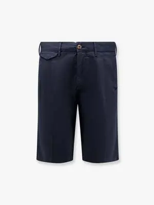 NUGNES 1920 Stretch Cotton Bermuda Shorts - Blue
