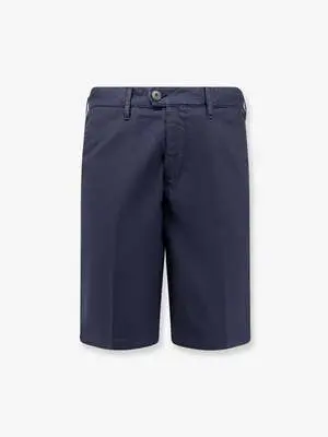NUGNES 1920 Regular Fit Cotton Bermuda Shorts - Blue