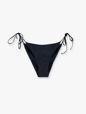 MC2 SAINT BARTH Virgo Crinkle Lurex Bikini Top - Black