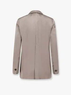 ALYSI Single-breasted Satin Blazer With Shawl Lapel And Back Vent